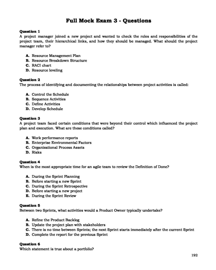 Capm Mock Practice Tests Yassine Tounsi